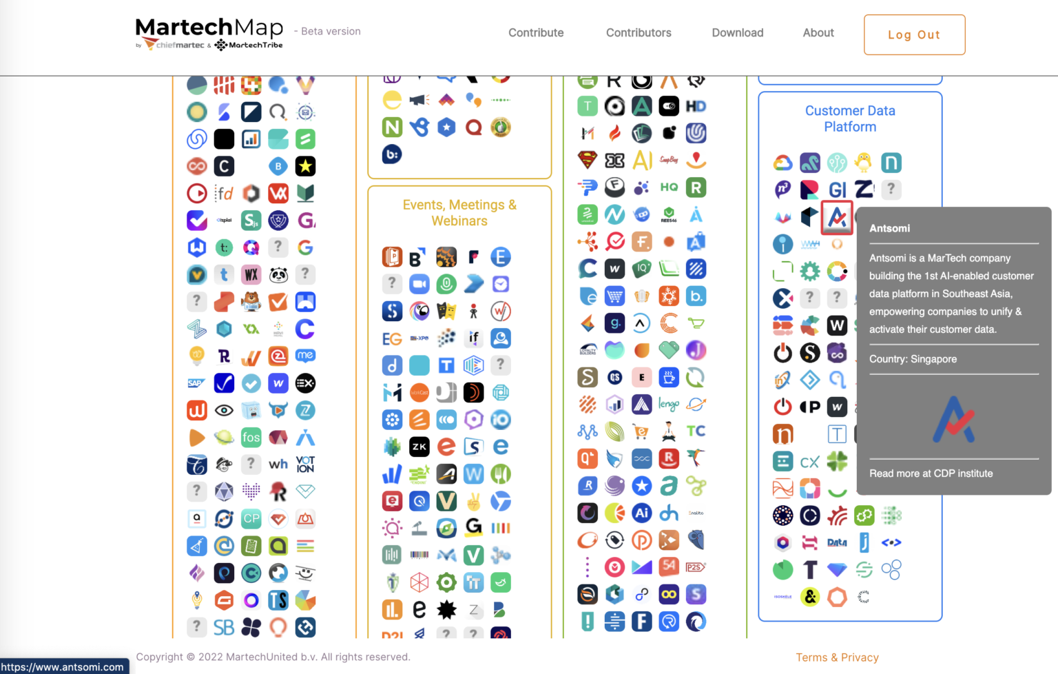 Antsomi Included in Marketing Technology Landscape 2022 - Antsomi CDP 365